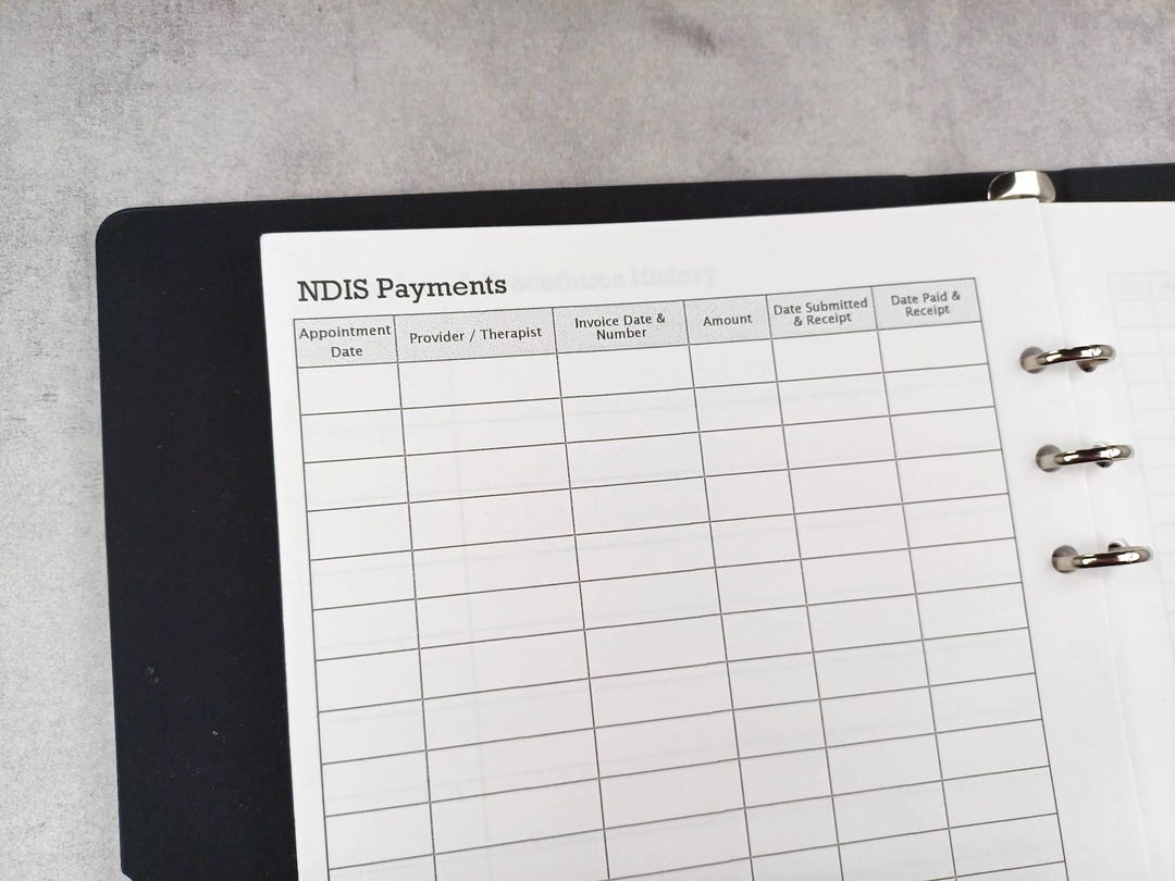 NDIS Invoice and Payment Planner Insert Printable, Provider Tracker, A5 ...