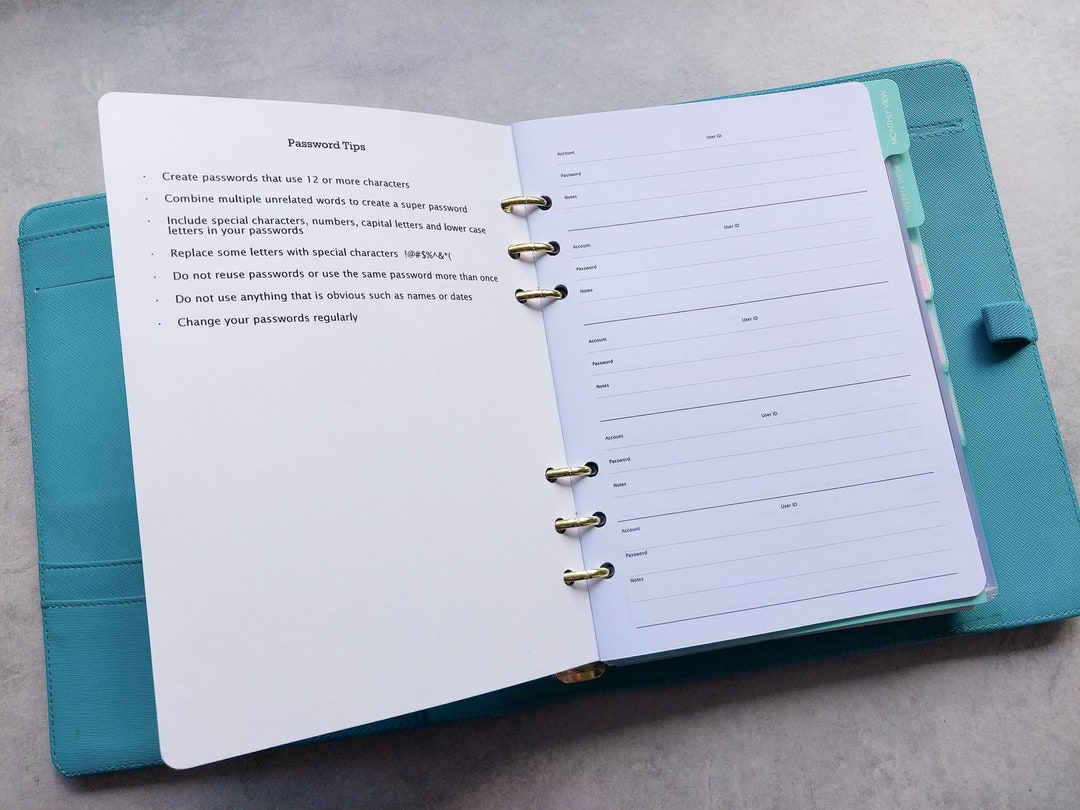 Password Tracker Notebook, Log, Login Organizer, Password Keeper ...