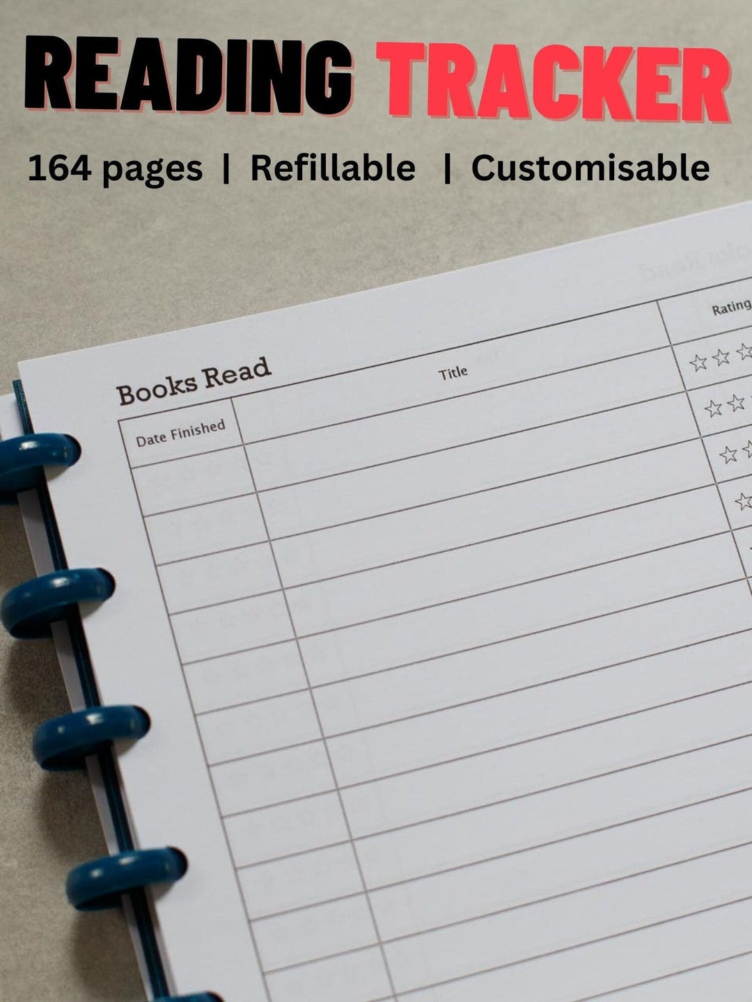 Reading Tracker Notebook, Reading Journal, Book Tracker, Reading Log ...