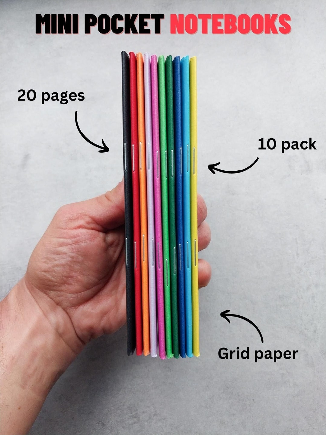 Mini Notebooks 10 Notebooks 20 Page Pocket Notebooks Bulk - Etsy
