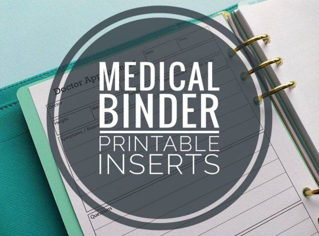Medical Binder Inserts A4, Medical Planner Insert, Special Needs ...