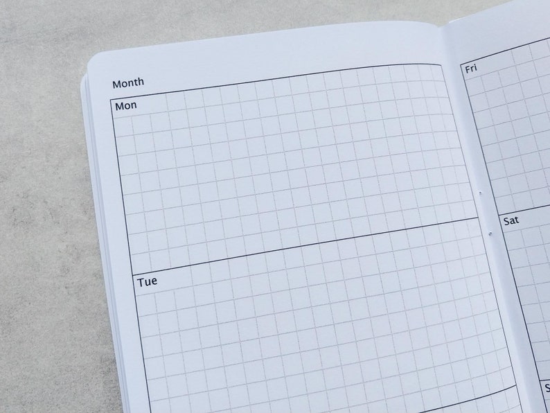 Undated Weekly Calendar With Notes Section on 2 Pages Notebook - Etsy ...