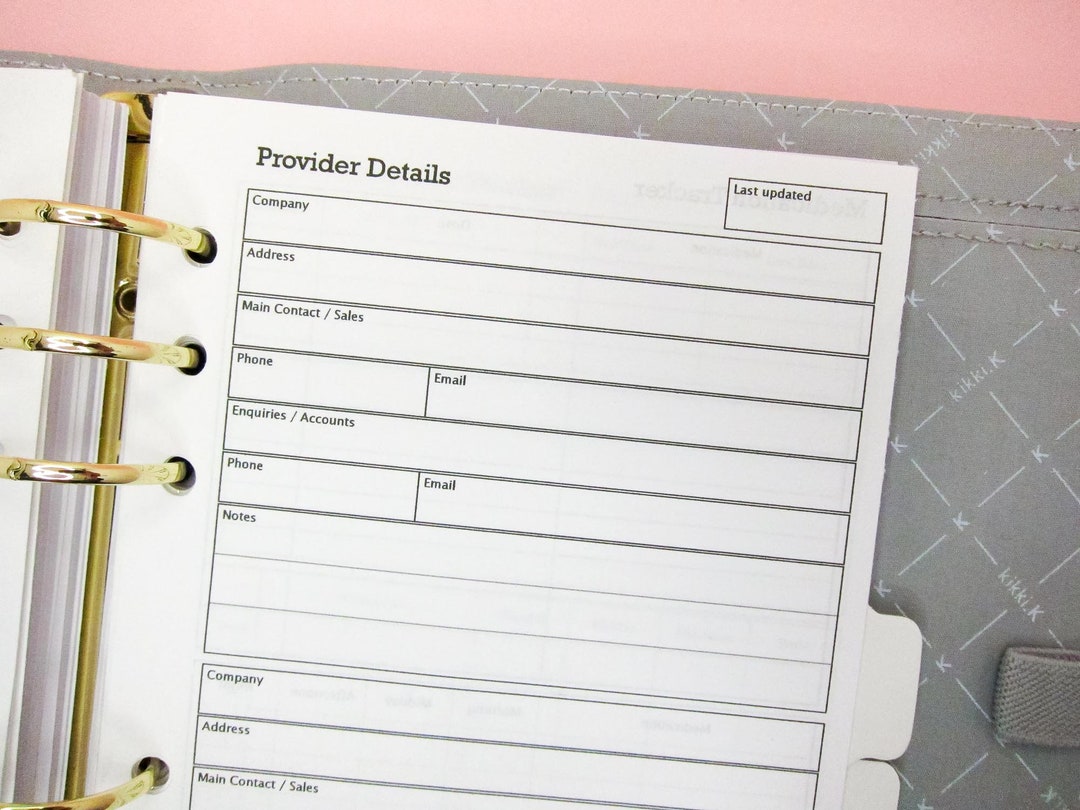 B6 Provider Details Insert, for Medical and Non Medical Providers ...