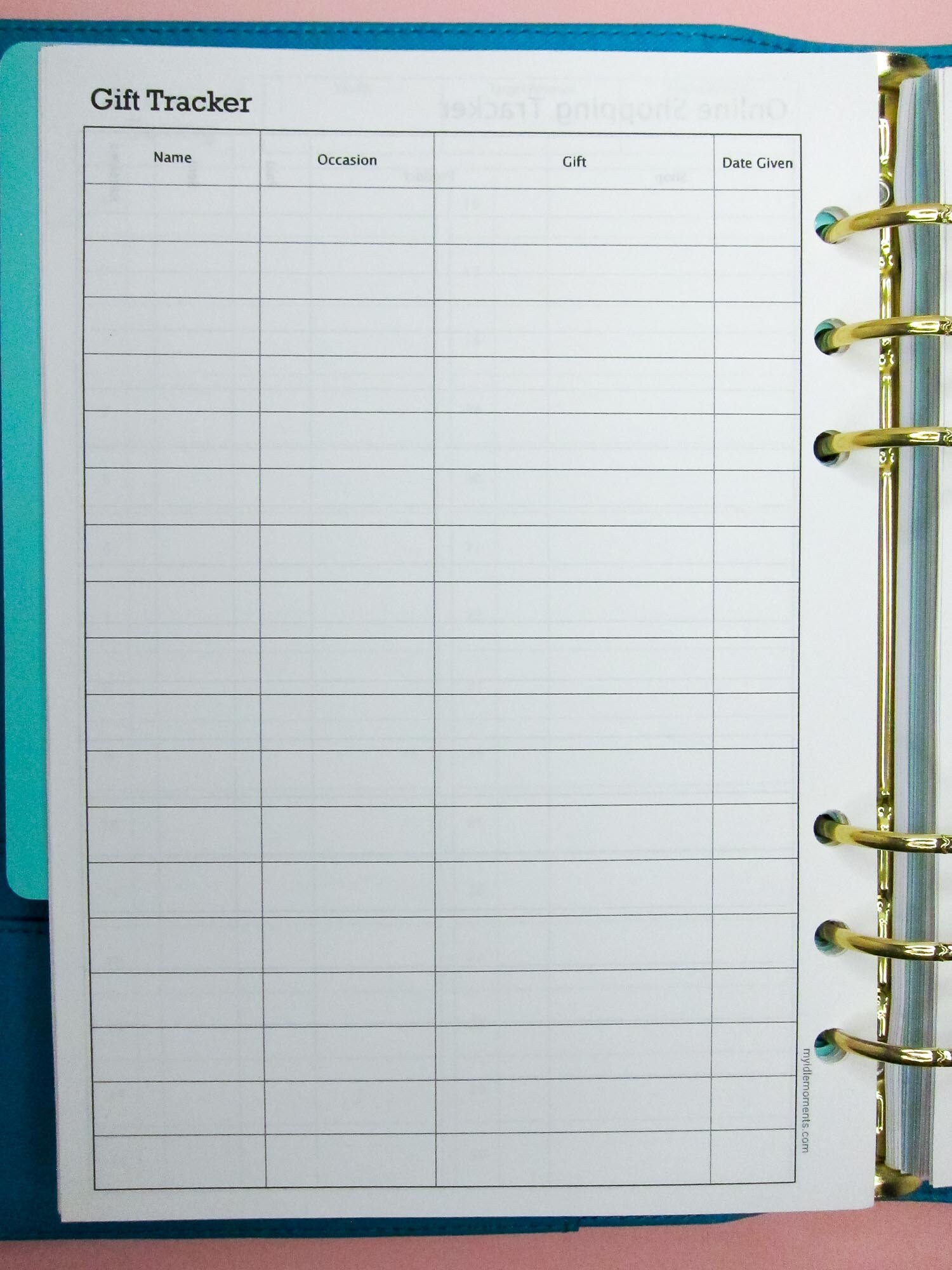 A5 Gift Tracker Printable Insert Perfect to Keep Track of - Etsy