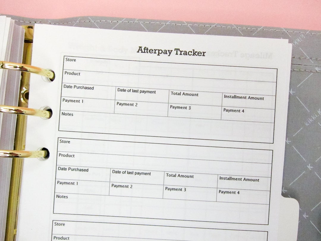 B6 Buy Now, Pay Later Tracker Planner Insert, Afterpay, Zip Pay ...