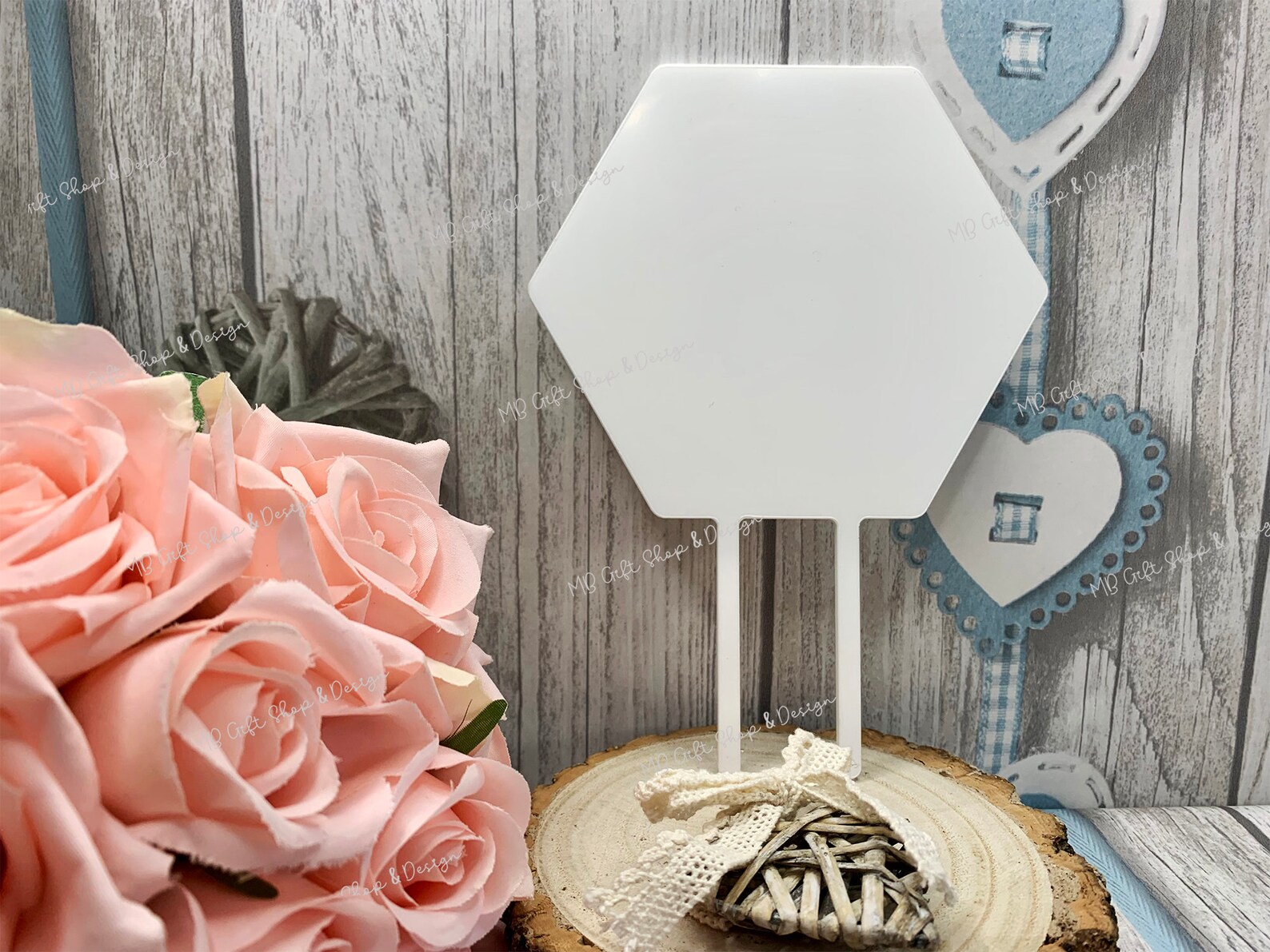 Cake Topper Mockup - Acrylic Hexagonal Cake Topper Mock up - Real Photo ...