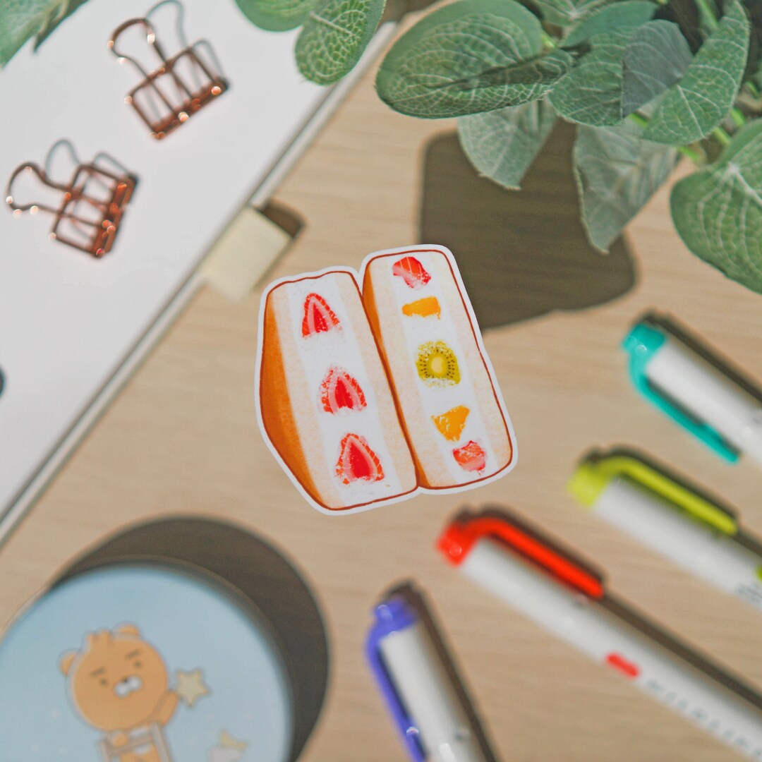 Japanese Fruit Sandwich Glossy Vinyl Sticker / Kawaii Fruit Sando ...