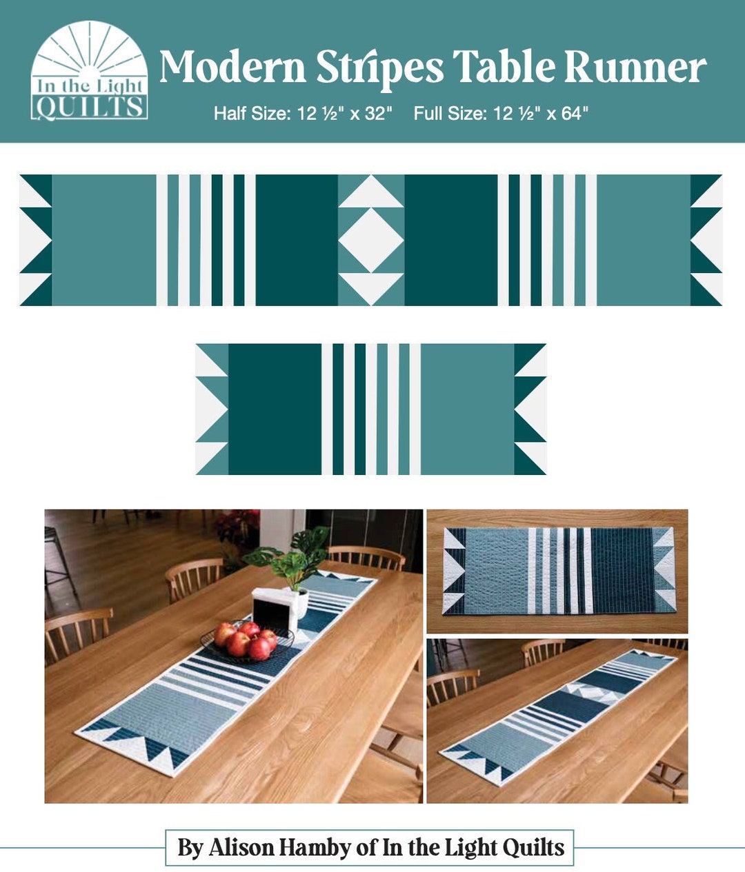 Modern Stripes Table Runner Pattern PDF - Etsy