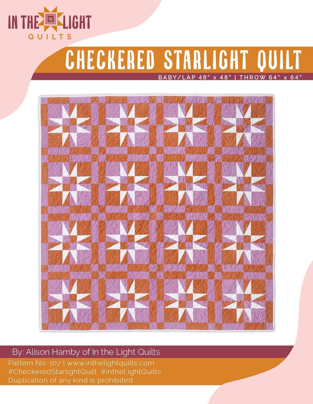 Checkered Starlight Quilt Pattern - PDF - Etsy