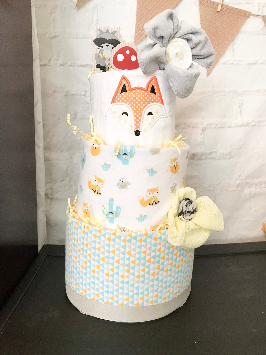 Woodland Baby Shower Decorations, Woodland Diaper Cake, Fox Diaper Cake ...