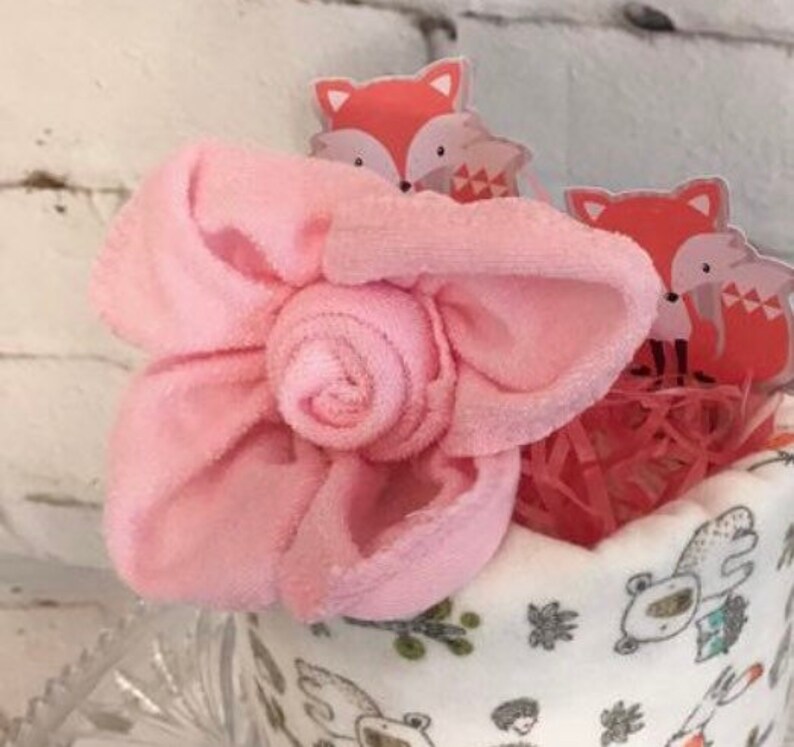 Flower Washcloth, Diaper Cake Toppers, Floral Diaper Cake Topper, Baby ...