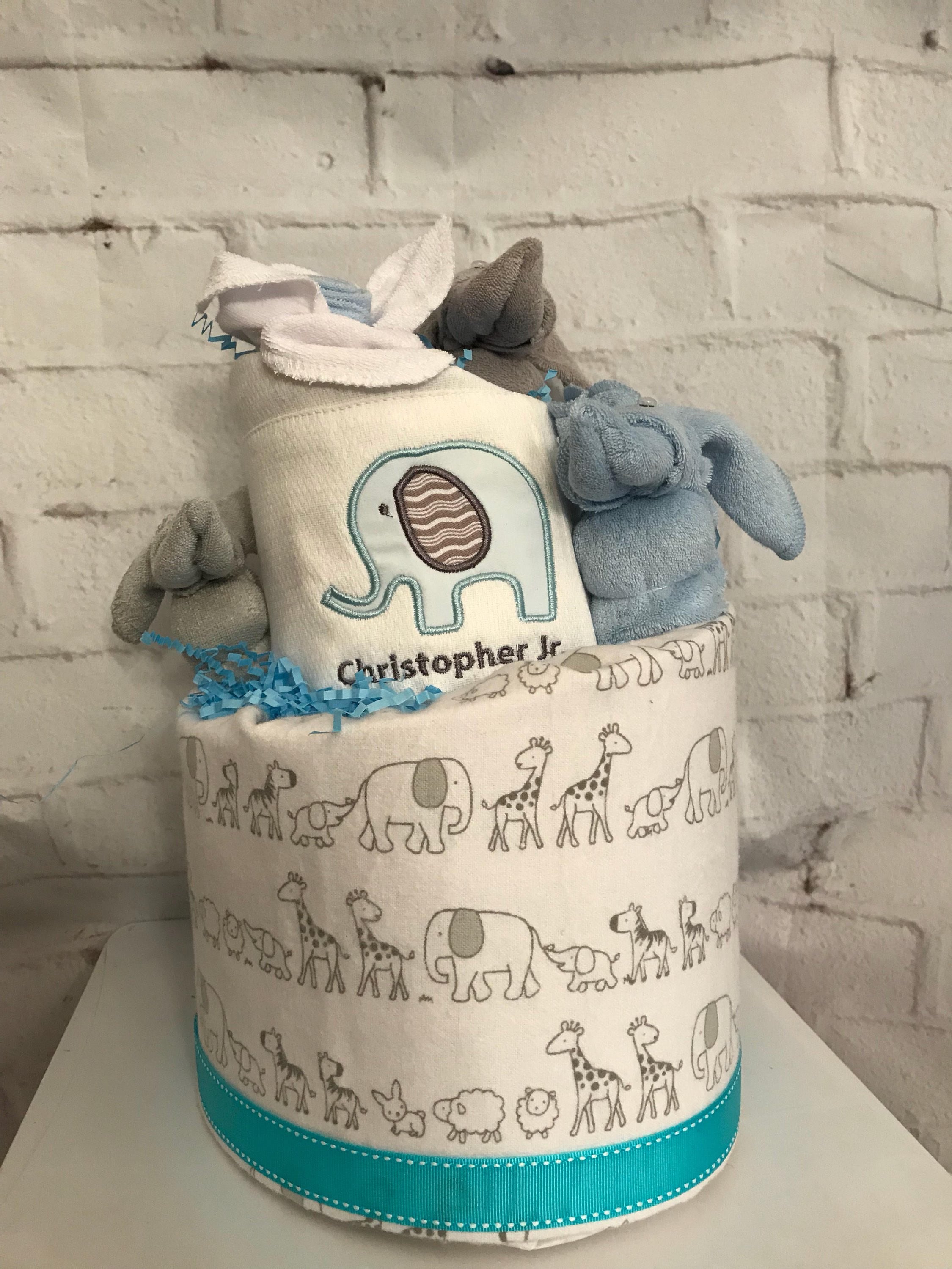 Elephant diaper cake Elephant baby shower centerpiece Diaper | Etsy