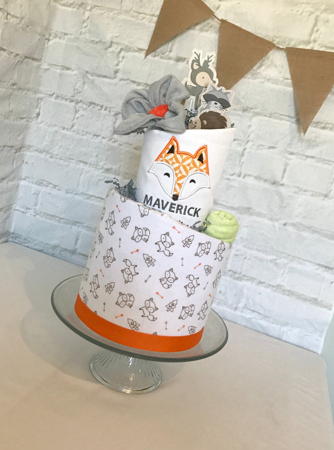 Woodland Baby Shower Decorations, Woodland Diaper Cake, Fox Diaper Cake ...