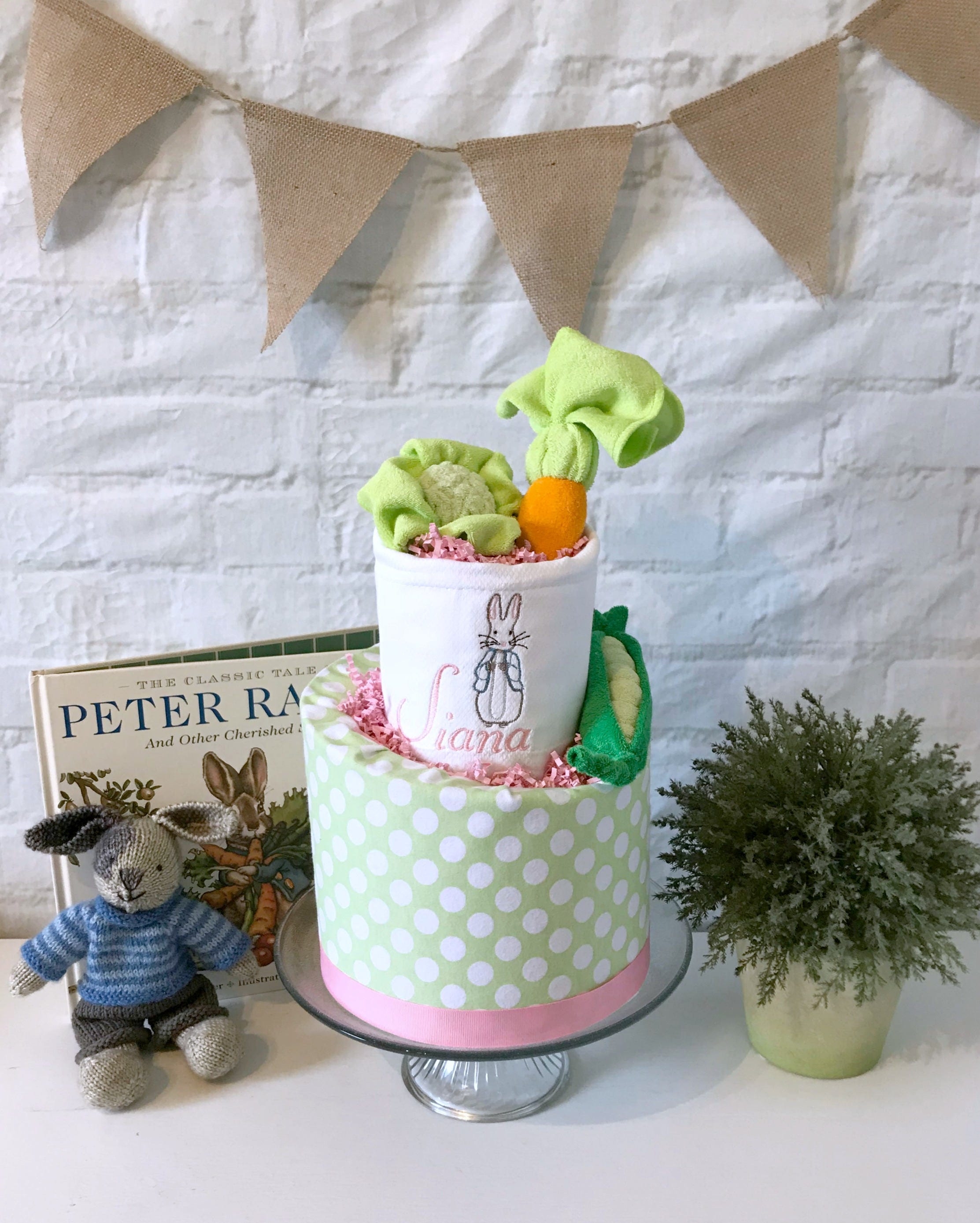 Peter Rabbit Baby Gift Shower Favors Washcloth Veggies | Etsy