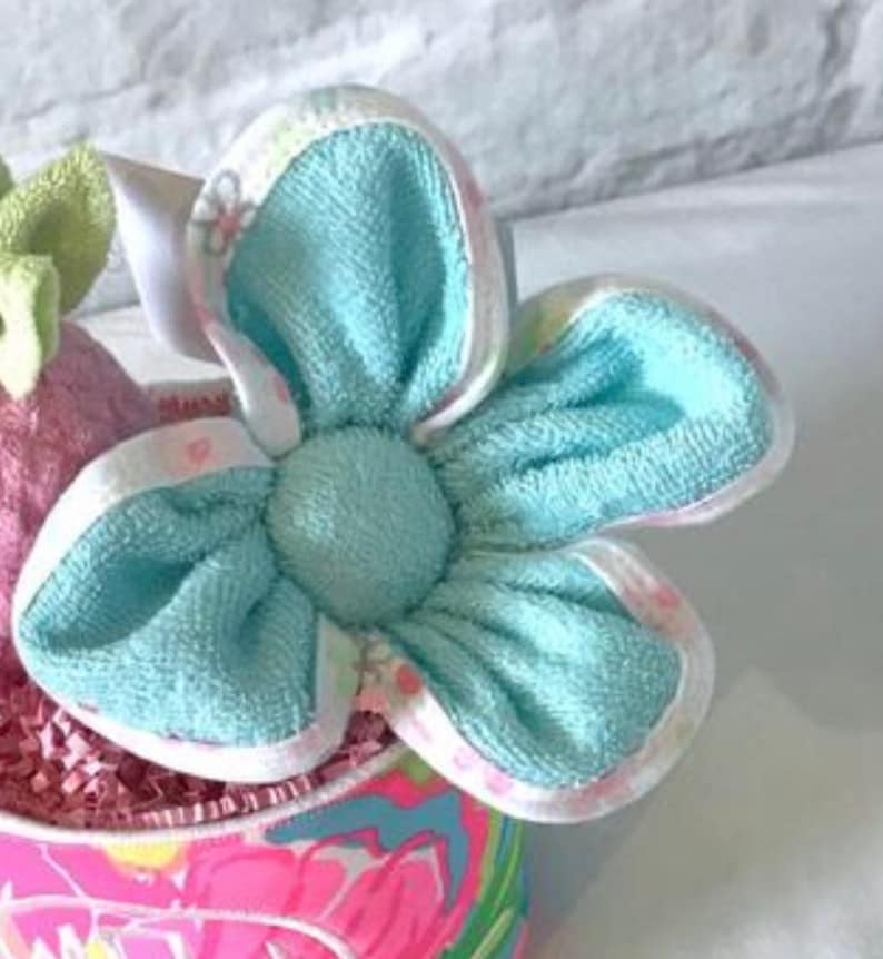 Flower Washcloth, Diaper Cake Toppers, Floral Diaper Cake Topper, Baby ...