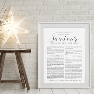 Luke 2 Print- Modern Christmas Decor- Nativity Art - Etsy