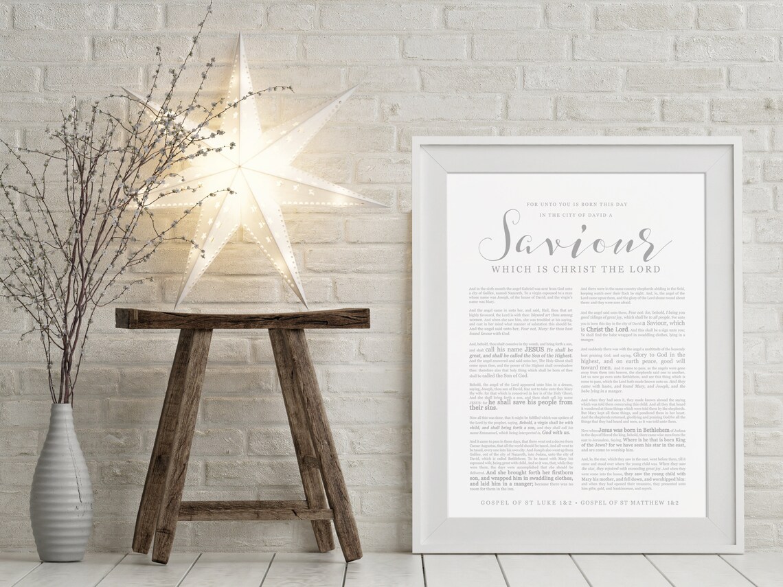 Luke 2 Print- Modern Christmas Decor- Nativity Art - Etsy