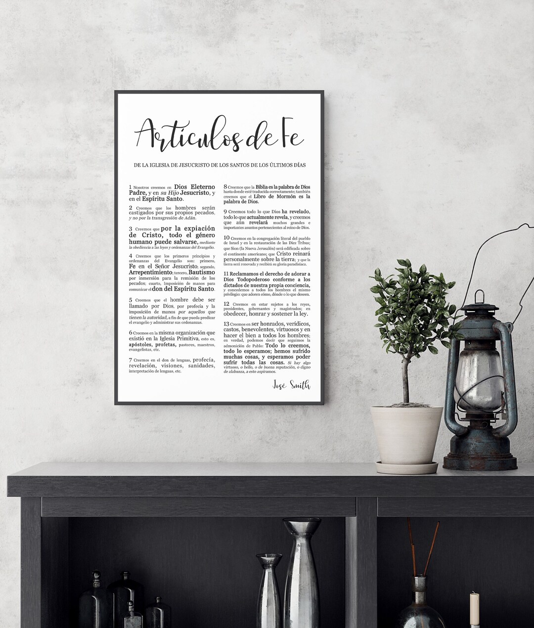 ARTÍCULOS De Fe- Spanish Articles of Faith Print- Modern Emphasized ...