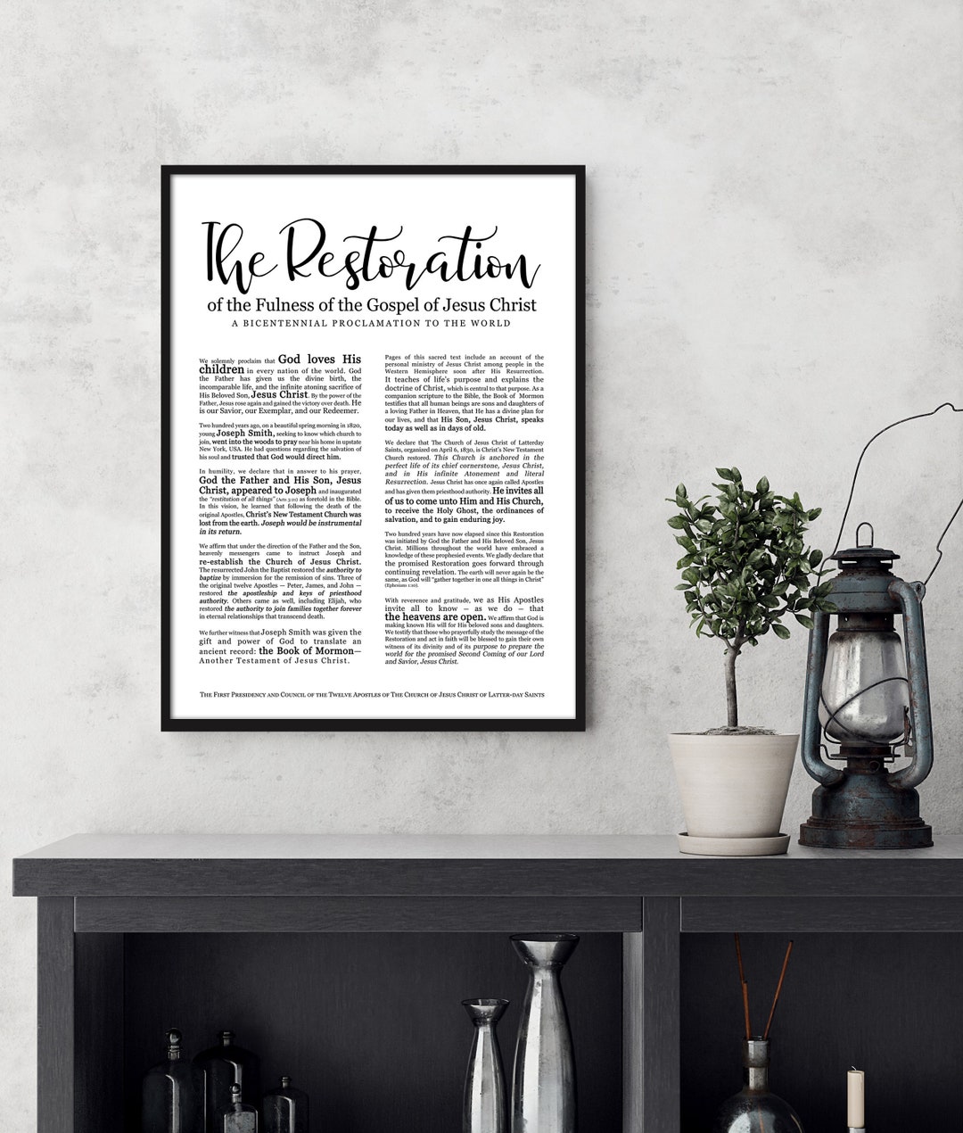 Restoration Proclamation of the Church of Jesus Christ- Premium Print ...