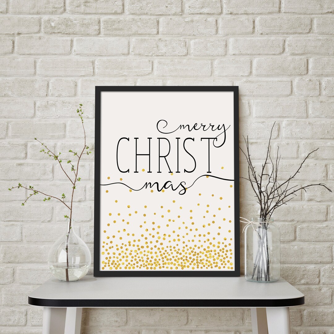Merry Christmas- Modern Christmas Decor Print - Etsy