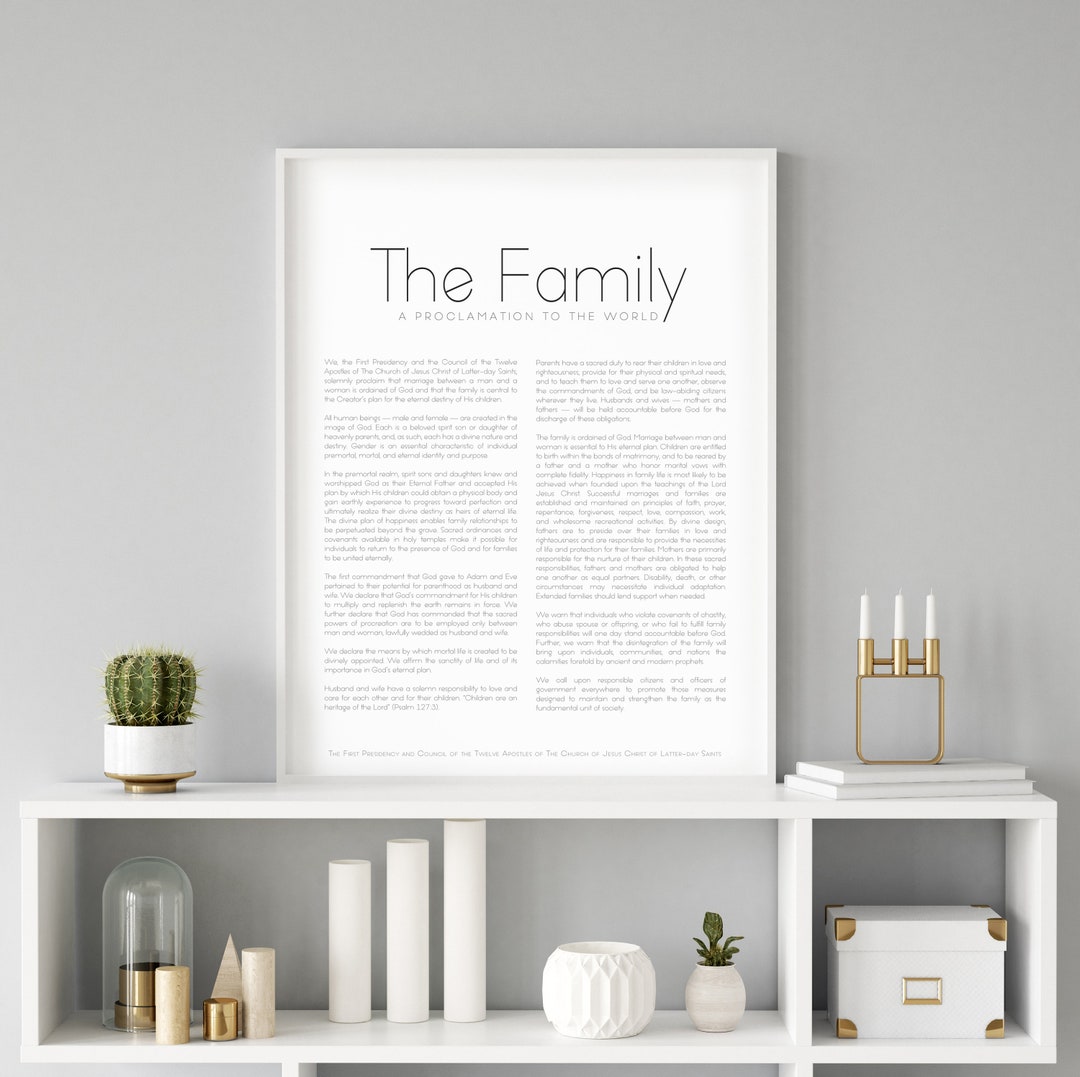 Family Proclamation Print- High Quality Print- Minimalist Design - Etsy