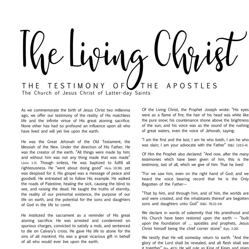 The Living Christ Print- on Premium Paper- Simplistic Modern Uniform ...