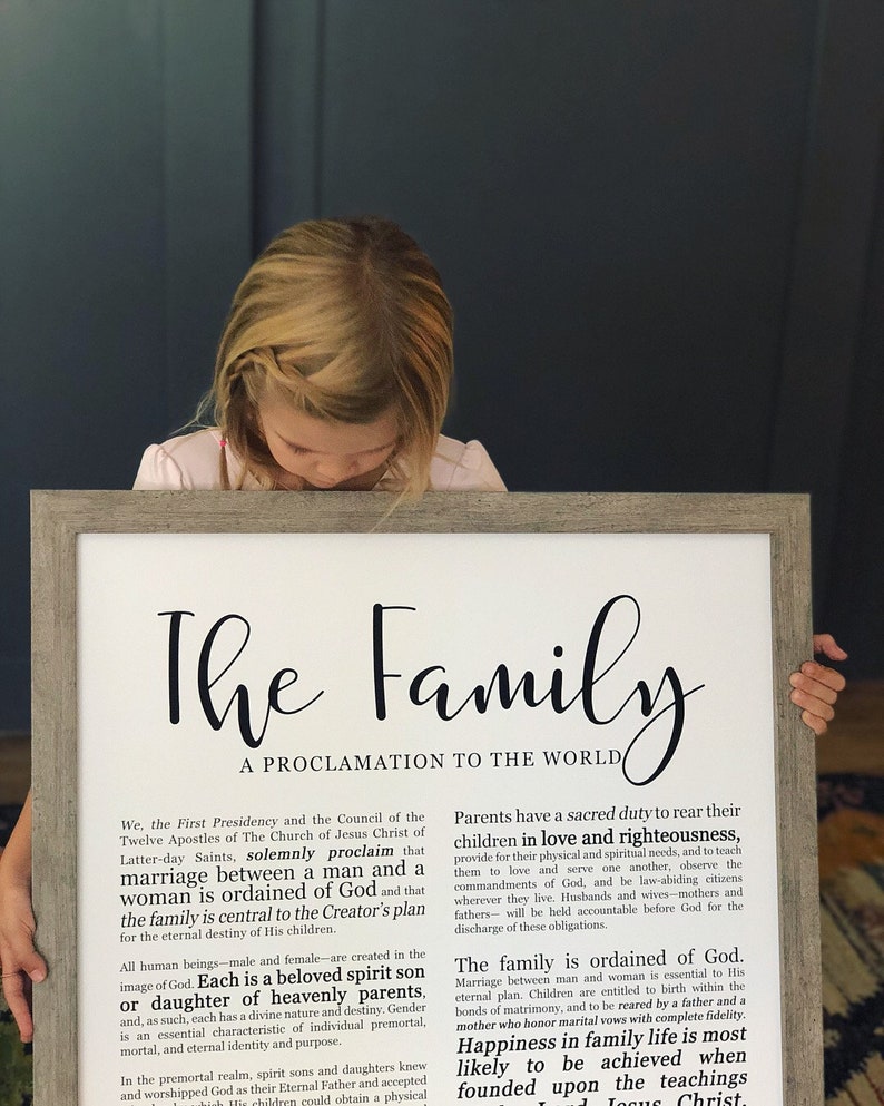 DOWNLOAD- Family Proclamation Printable- Modern Emphasized- LDS - Etsy
