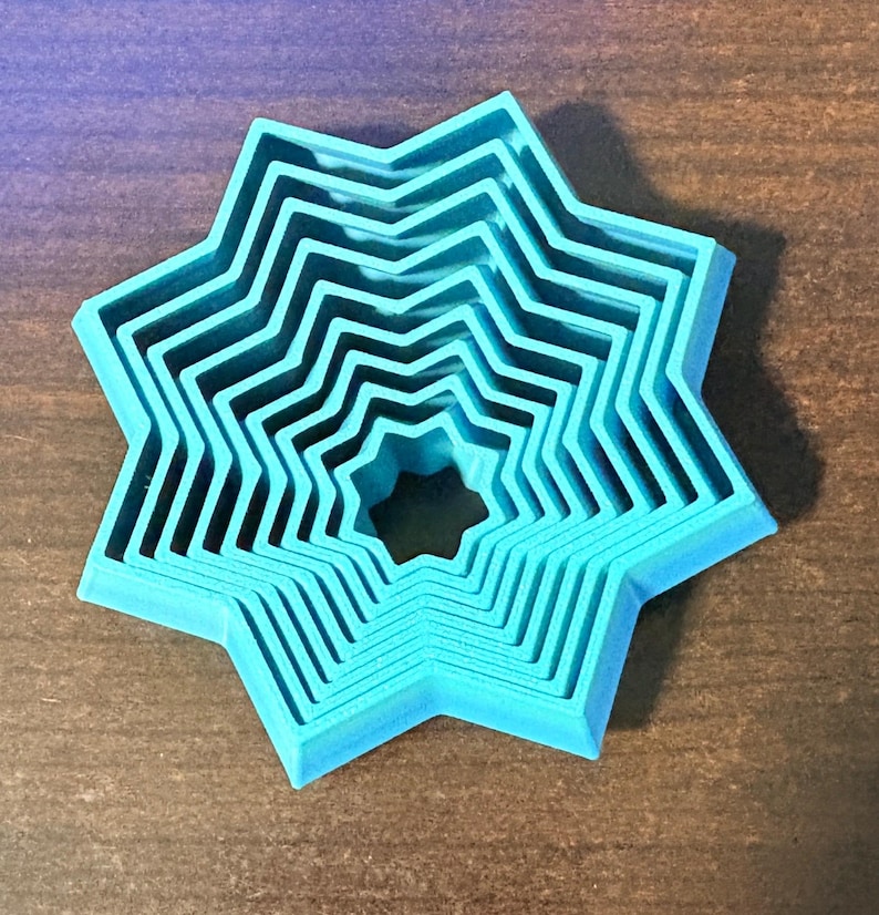 3D Printed Kinetic Star Fidget Toy | Geometric Desk Decor - Etsy
