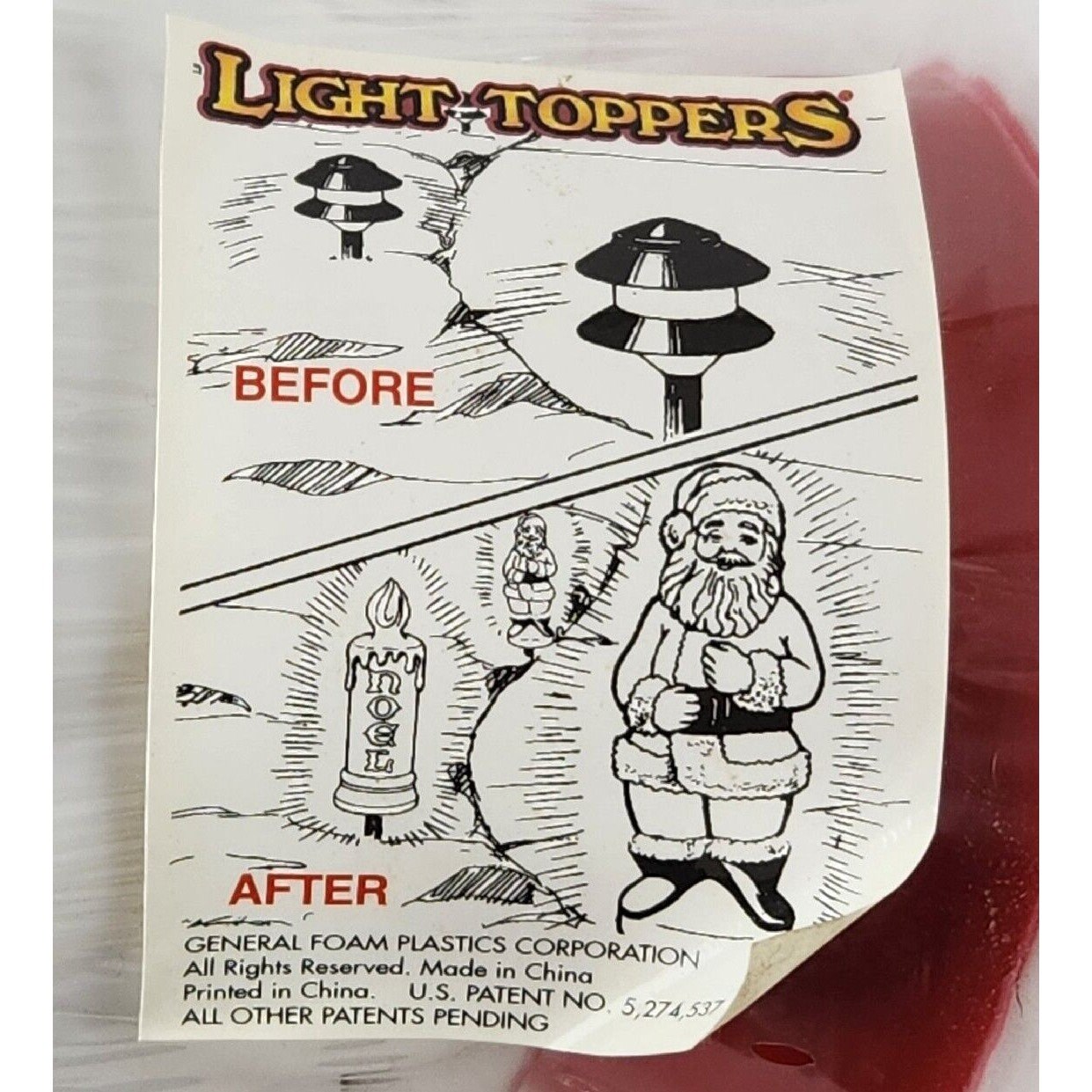 Santa Claus Blow Mold TORO Outdoor Pathway Yard Light Topper Christmas ...