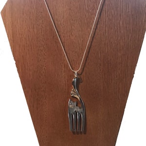 Crazy Cat Lady Silverware Fork Necklace Cat Jewelry Silverware Jewelry ...
