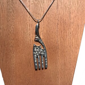 Crazy Cat Lady Calico Silverware jewelry Fork Jewelry | Etsy