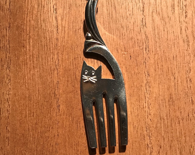 Crazy Cat Lady Silverware Fork Necklace - Cat Jewelry - Silverware ...