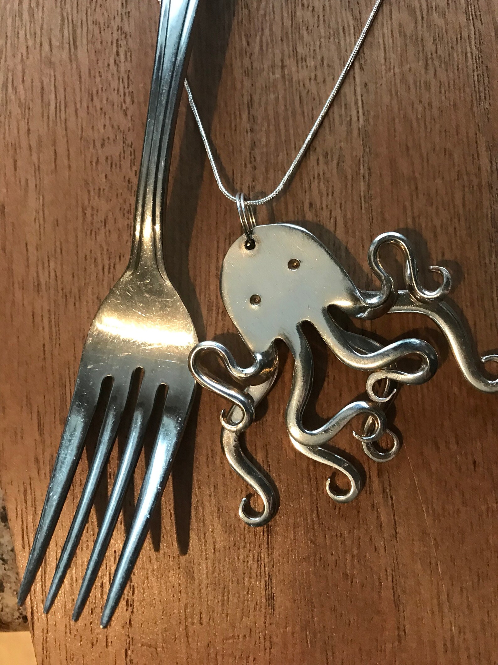Octopus Fork Necklace. Olly Silverware Jewelry Silverware - Etsy