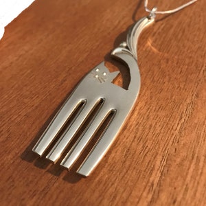 Crazy Cat Lady Silverware Fork Necklace Cat Jewelry Silverware Jewelry ...