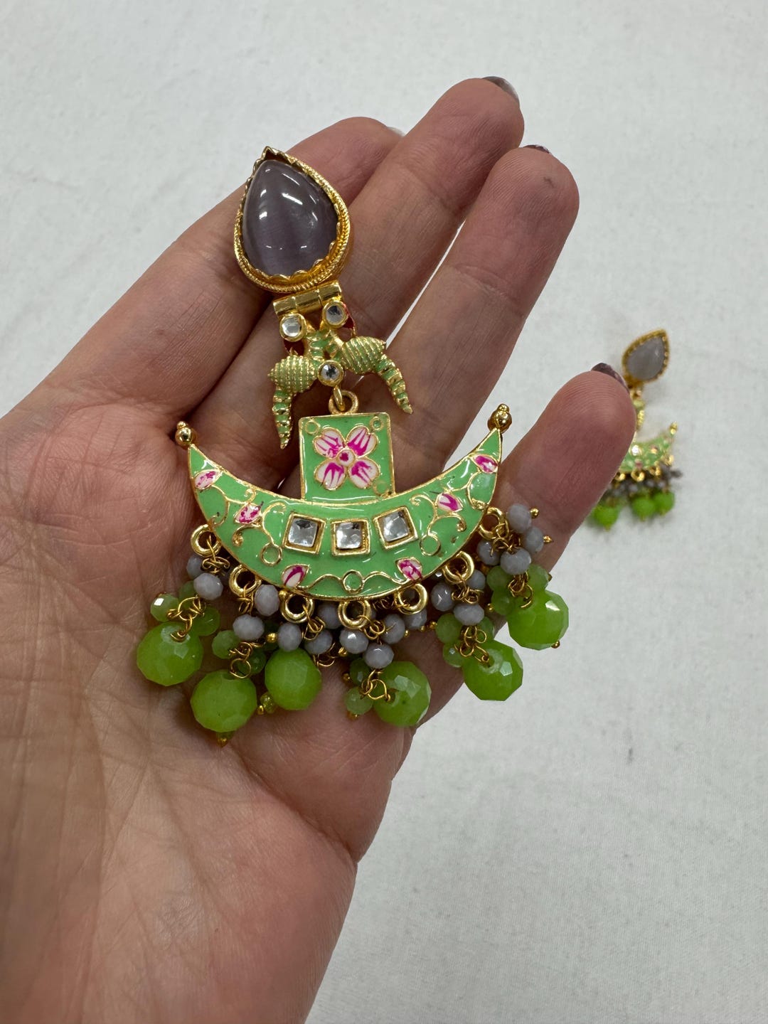 Premium Quality Jaipuri Kundan Earrings, Indian Jewelry Shipped From ...