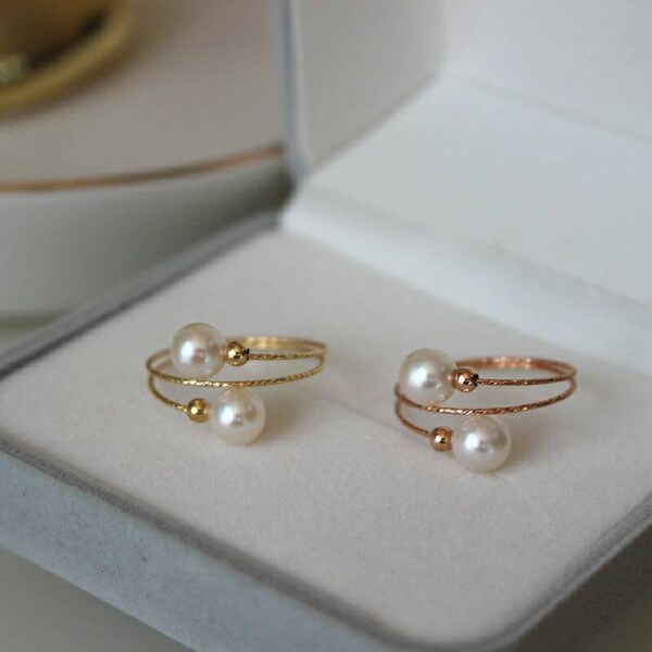 Round Pearl Ring - Etsy