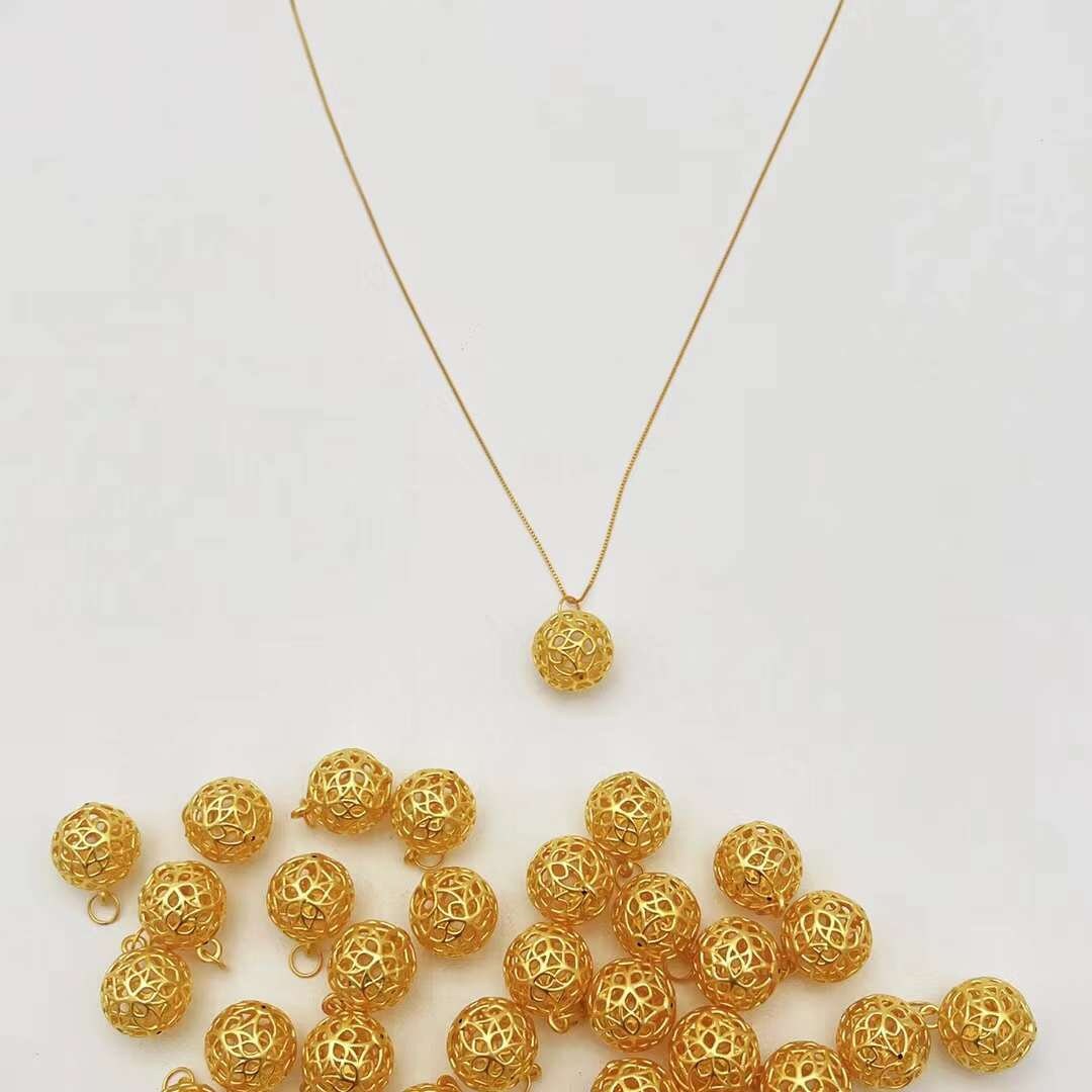Genuine Pure Gold 999 Gold 24K Gold Hollow Ball Pendant Charm 18K Gold ...
