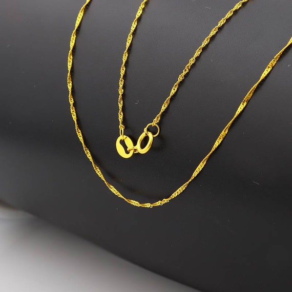 Real 18K Gold Solid Water Ripples Chain Au750 Stamped Real K - Etsy