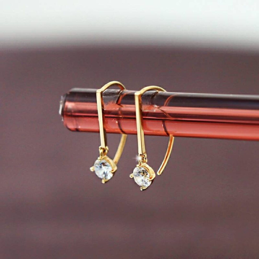 Genuine 14K Gold Solid Earrings Hooks Au585 Gold Solid Dangle - Etsy
