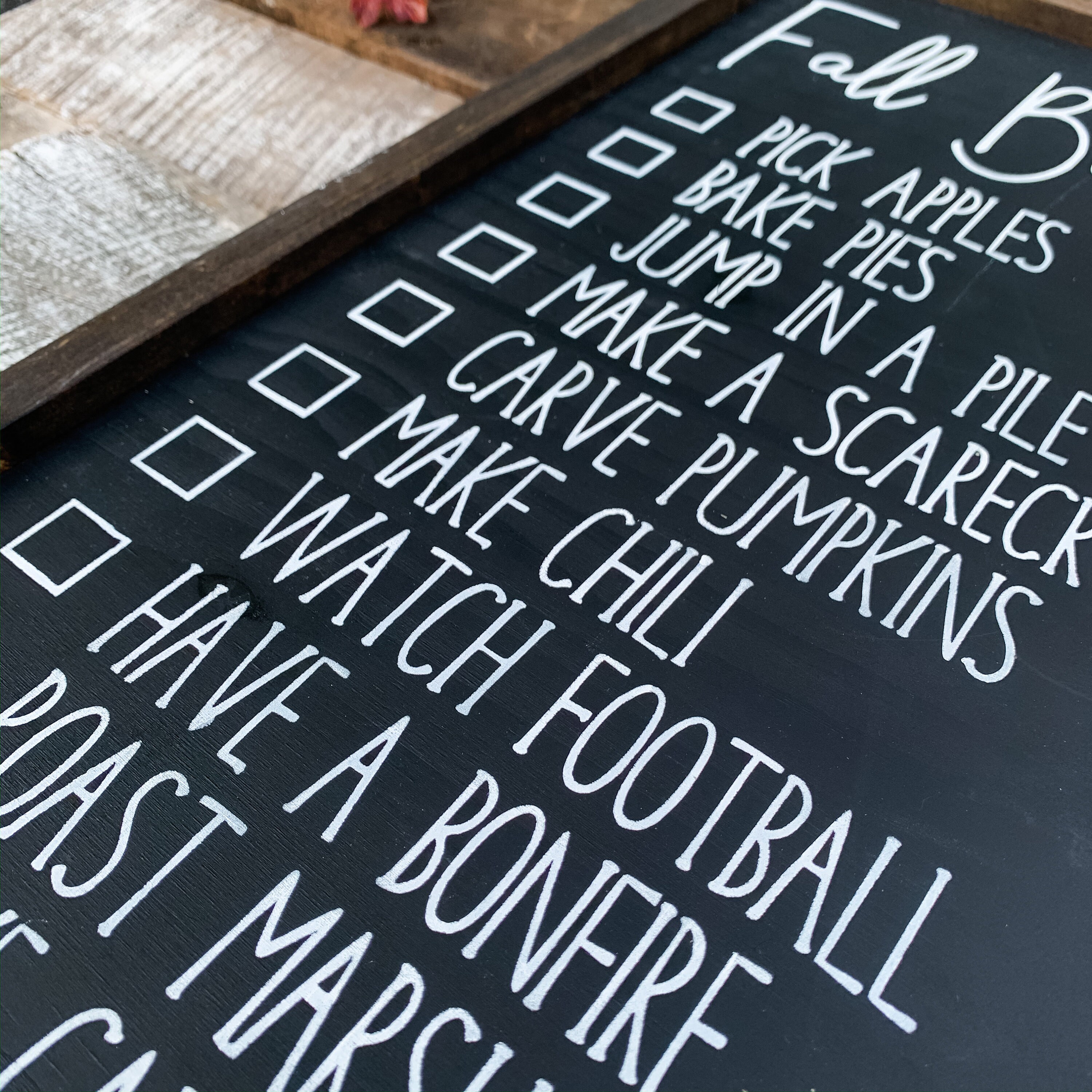 Fall Bucket List | Customizable | Farmhouse Sign | Chalkboard Wood Sign ...