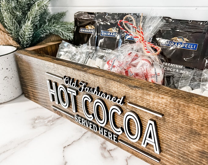 Hot Cocoa Bar Tray, Cocoa Bar Box, Hot Chocolate Station, Farmhouse ...