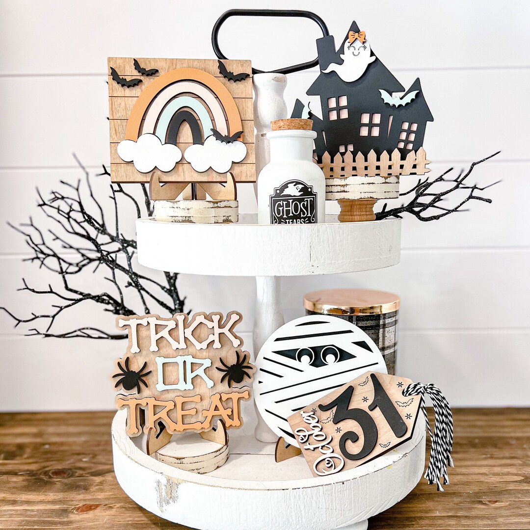 Halloween Tiered Tray Decor | Halloween Decor | Halloween Signs ...