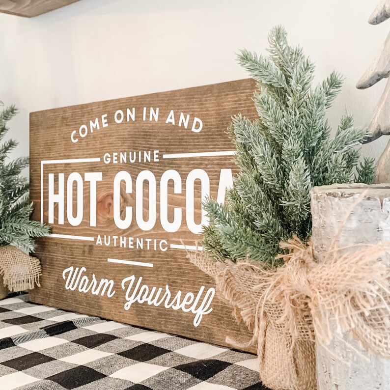 Hot Cocoa Sign Hot Cocoa Bar Sign Hot Chocolate Bar Wood - Etsy