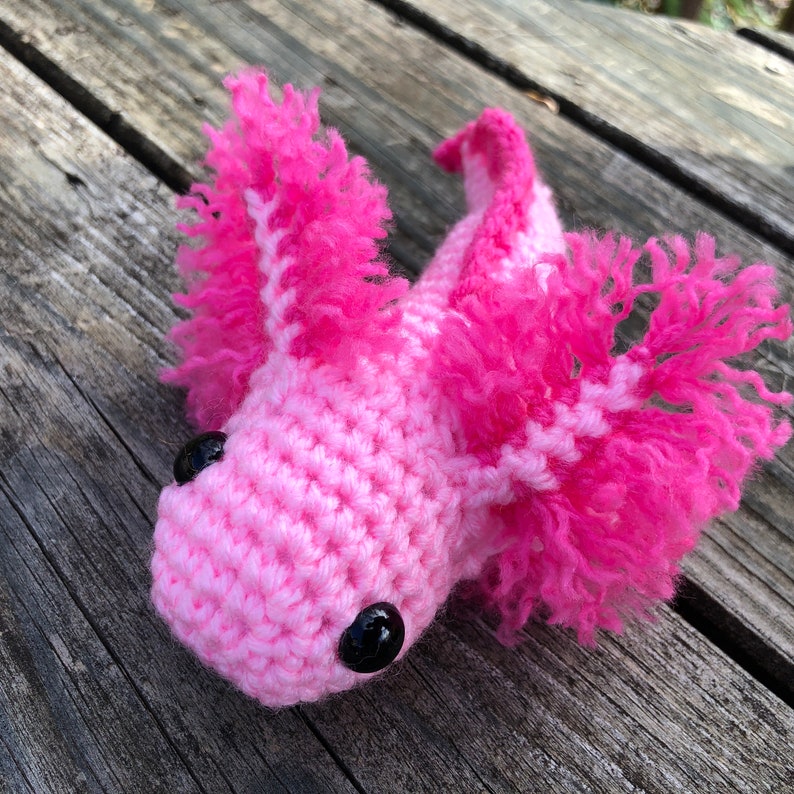 Minecraft Inspired Crochet Axolotl Amigurumi Stuffie Plushie Toy - Etsy