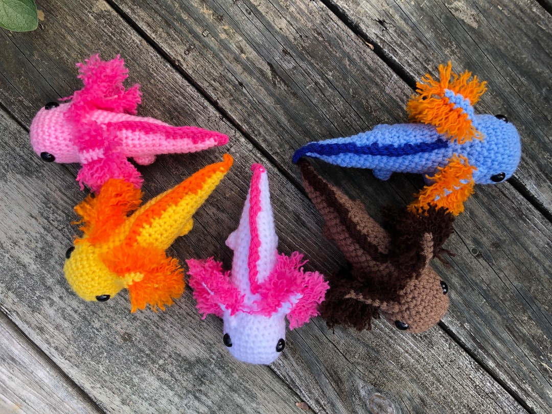 Minecraft Inspired Crochet Axolotl Amigurumi Stuffie Plushie Toy - Etsy