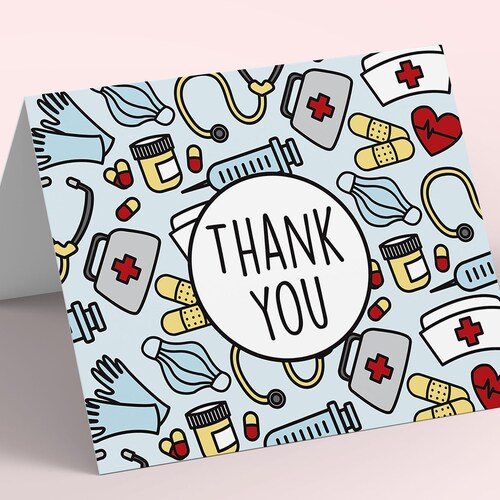 Instant Download Nurse Thank You Card Printable Doctor - Etsy