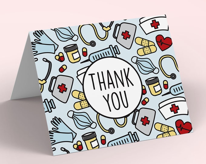 Instant Download Nurse Thank You Card, Printable Doctor Appreciation ...