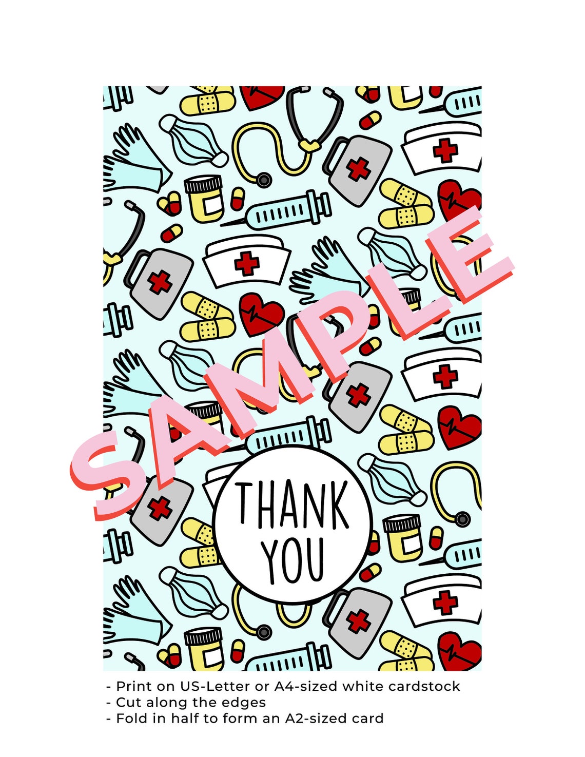 Instant Download Nurse Thank You Card, Printable Doctor Appreciation ...