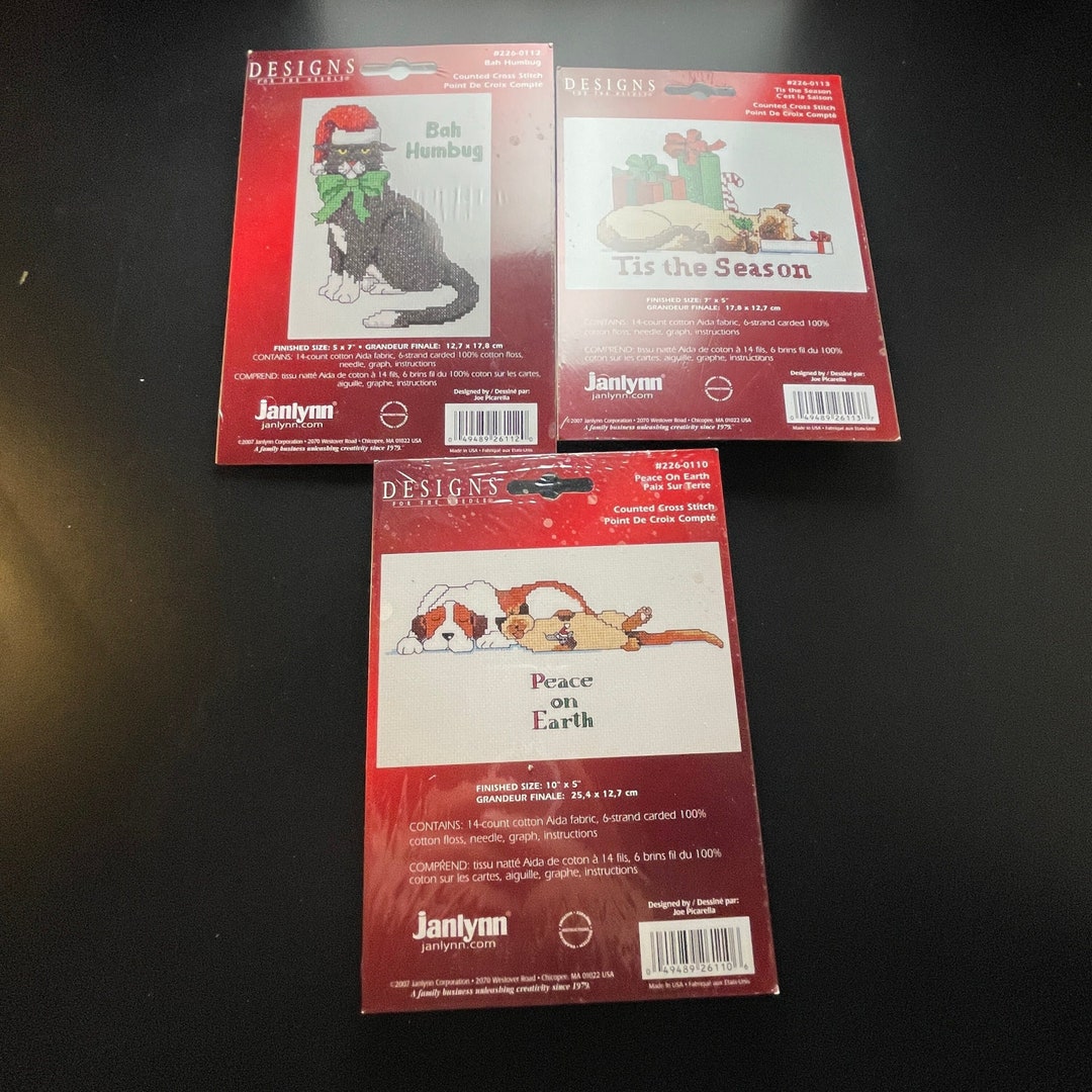 Janlynn Designs for the Needle Bset of 3 Counted Cross Stitch Kits See ...