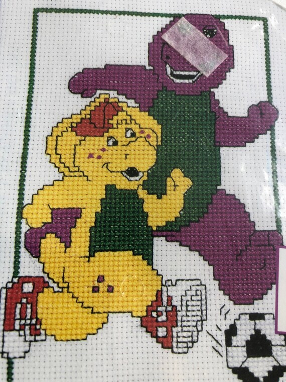 Janlynn Barney Playtime Fun Cross Stitch Kit With Frame - Etsy
